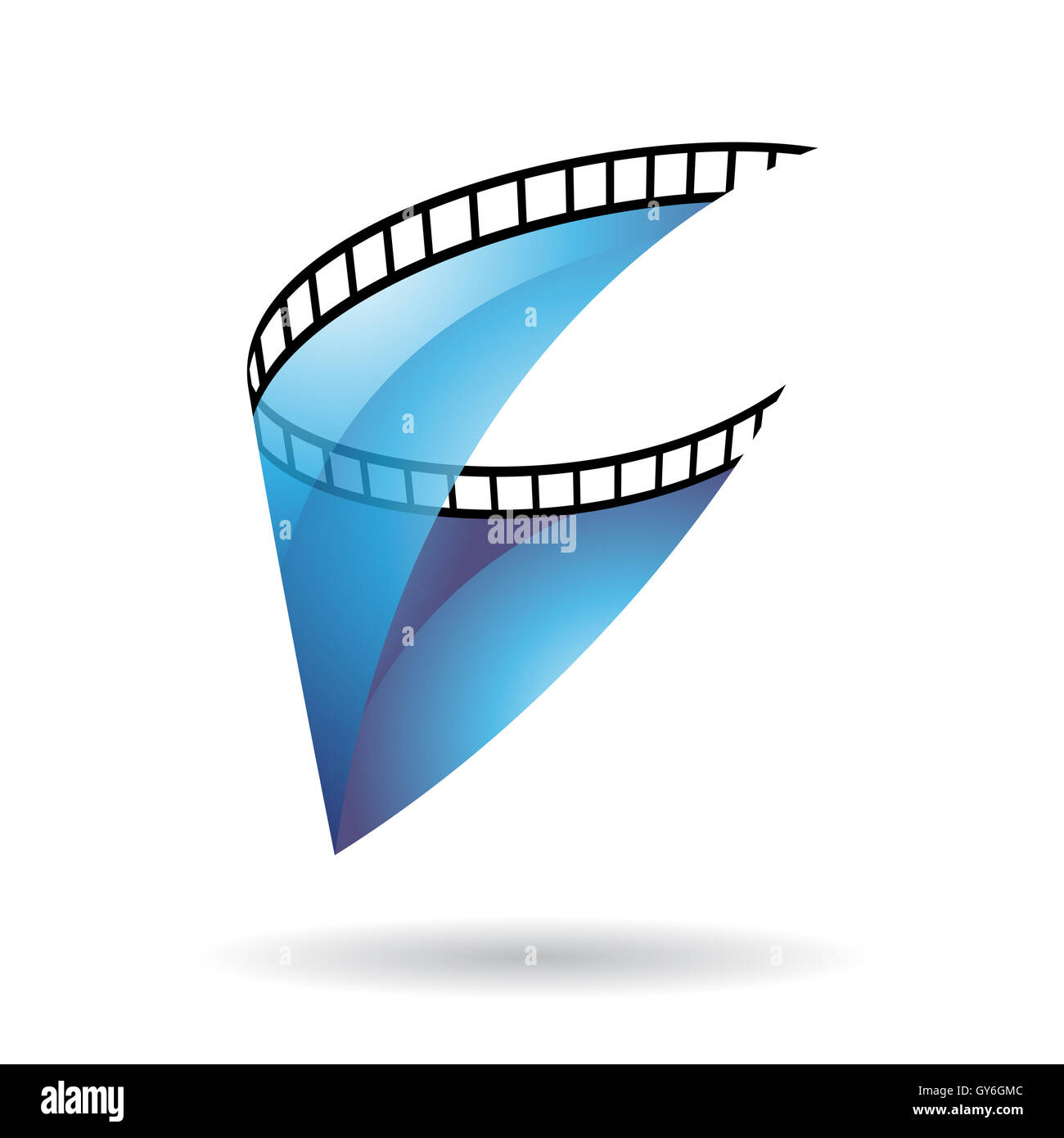 Blue Transparent Film Reel Isolated on a white background Stock Photo ...