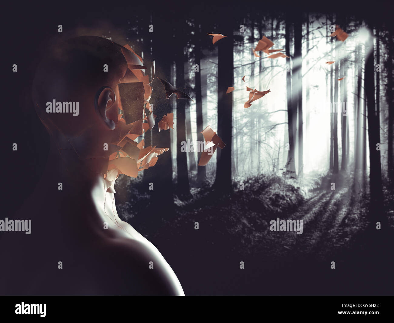 Horror nightmare. 3D Rendering Stock Photo - Alamy