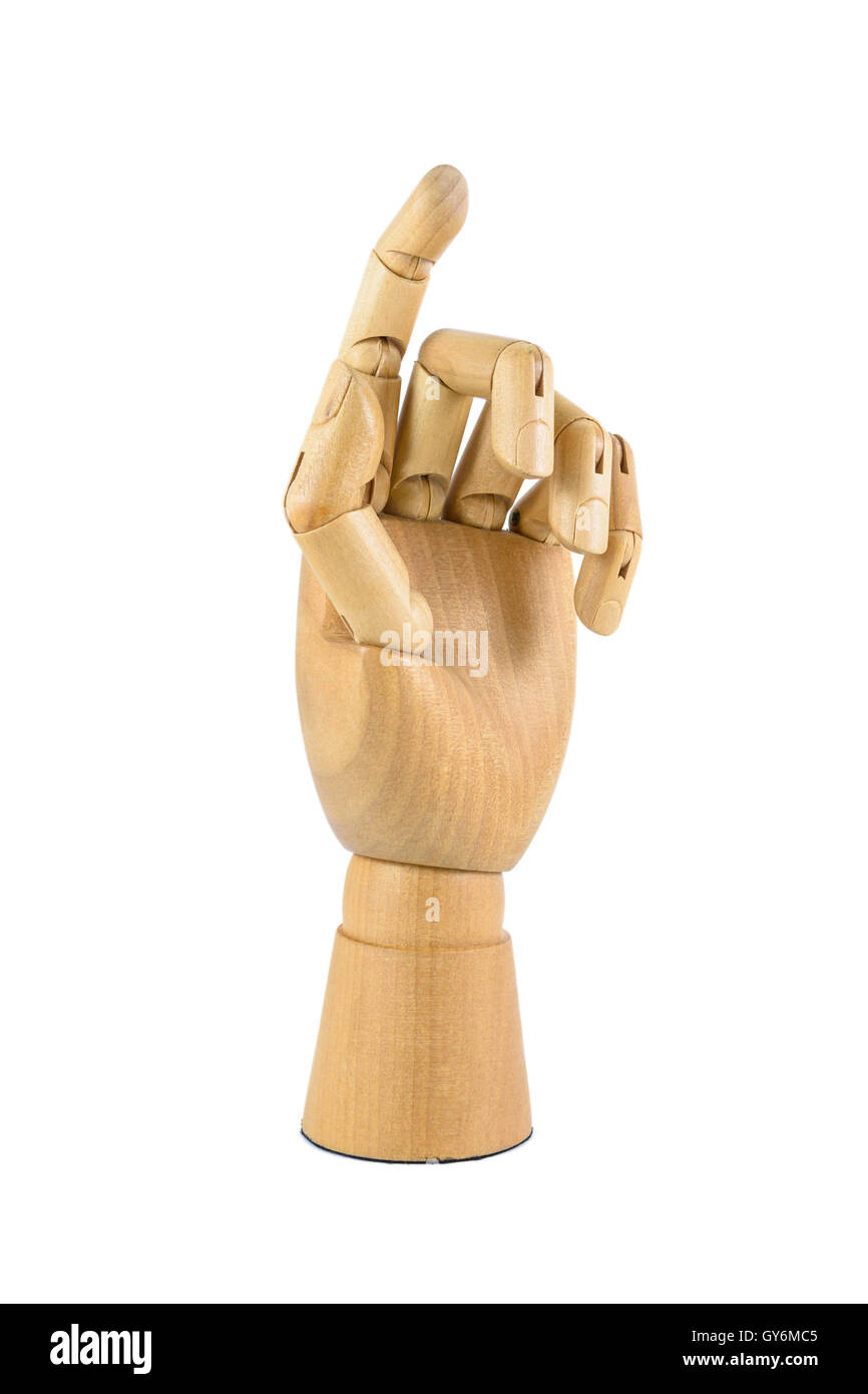 wooden hand isolated on white background Stock Photo - Alamy