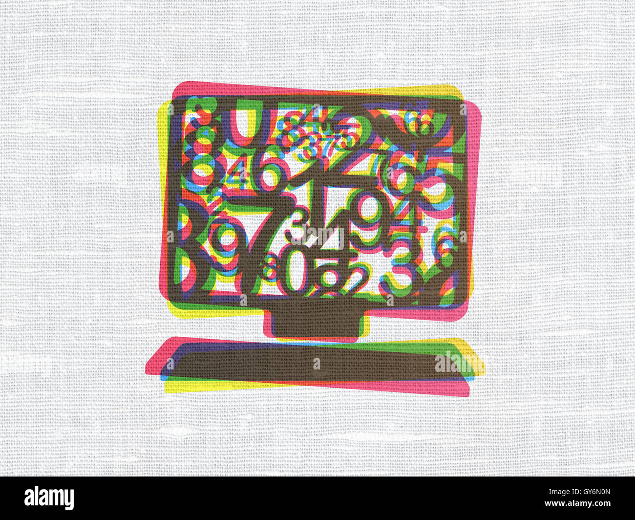 Education concept: Computer Pc on fabric texture background Stock Photo ...