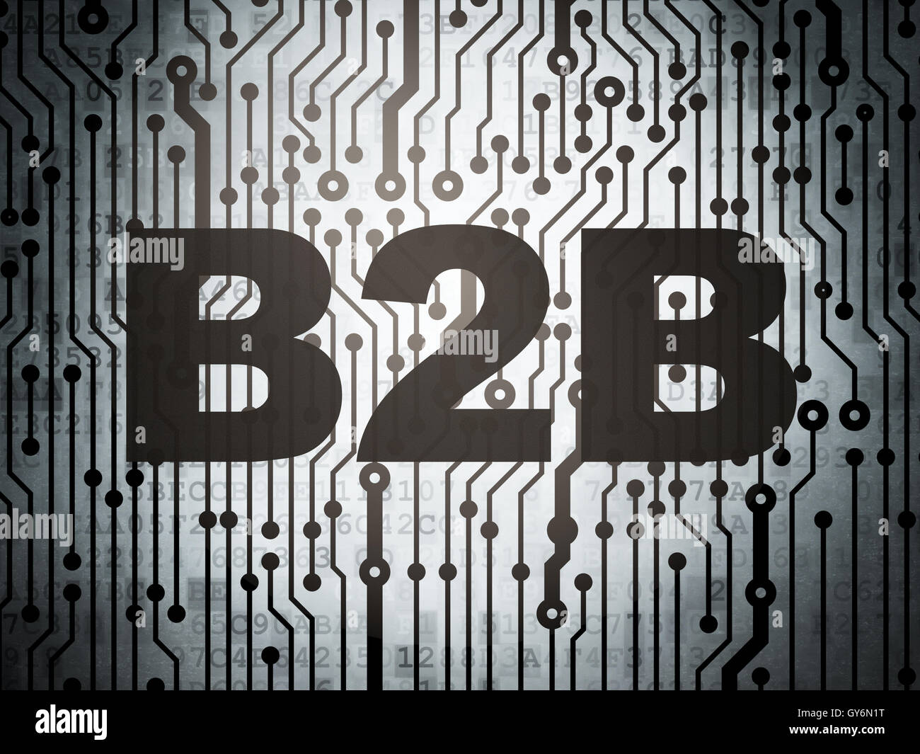 Finance concept: circuit board with B2b Stock Photo - Alamy