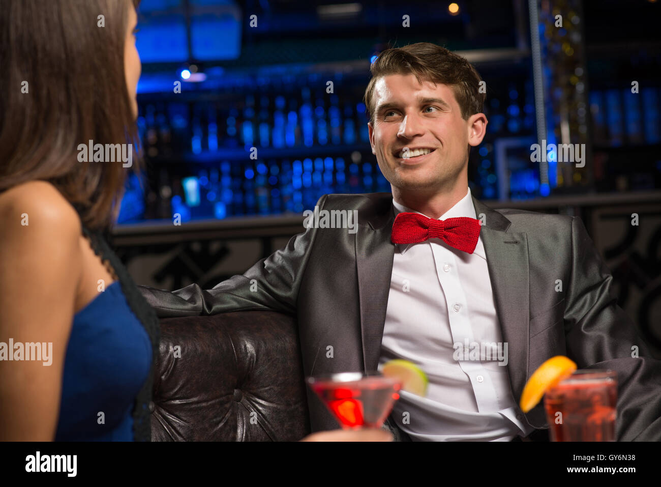 portrait of a man in a nightclub Stock Photo - Alamy