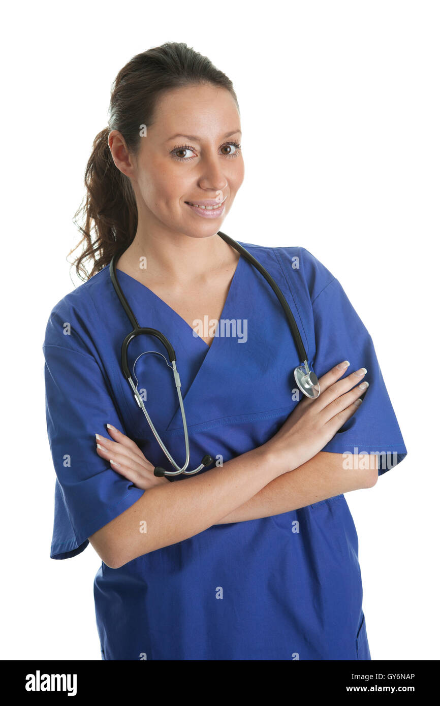 Smiling nurse woman with stethoscope Stock Photo - Alamy
