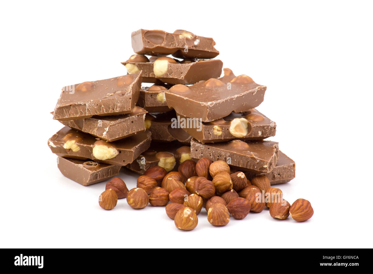 chocolate and hazelnuts Stock Photo - Alamy