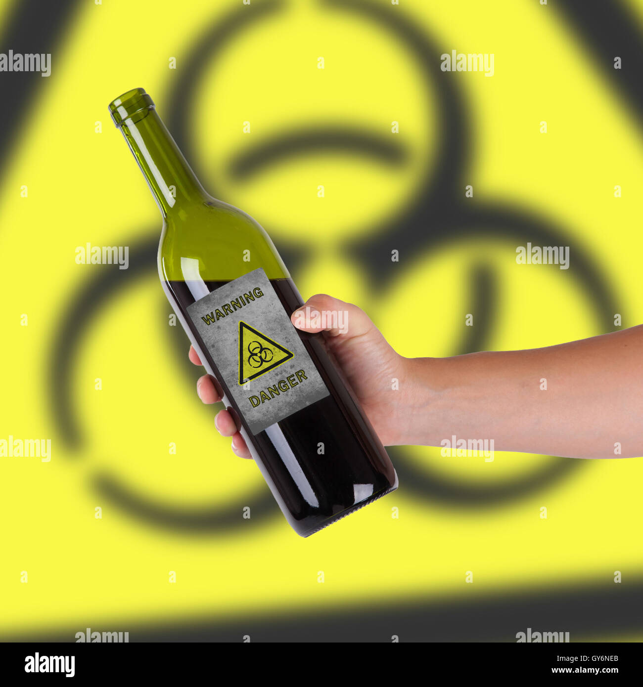 Hazard warning label on bottle hi-res stock photography and images - Alamy
