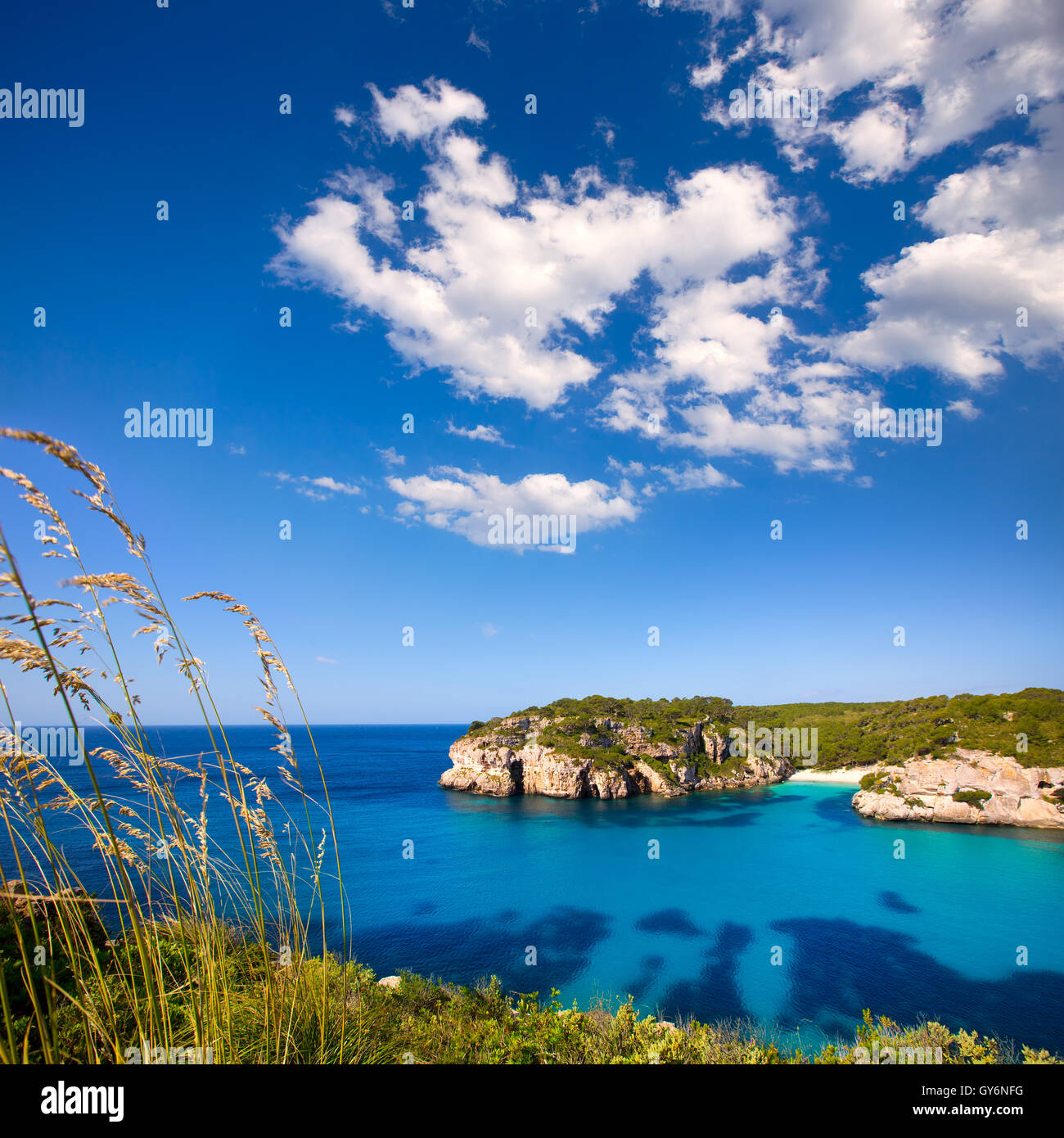 Cala Macarella Macarelleta Cituradella in Menorca Balearic Stock Photo ...