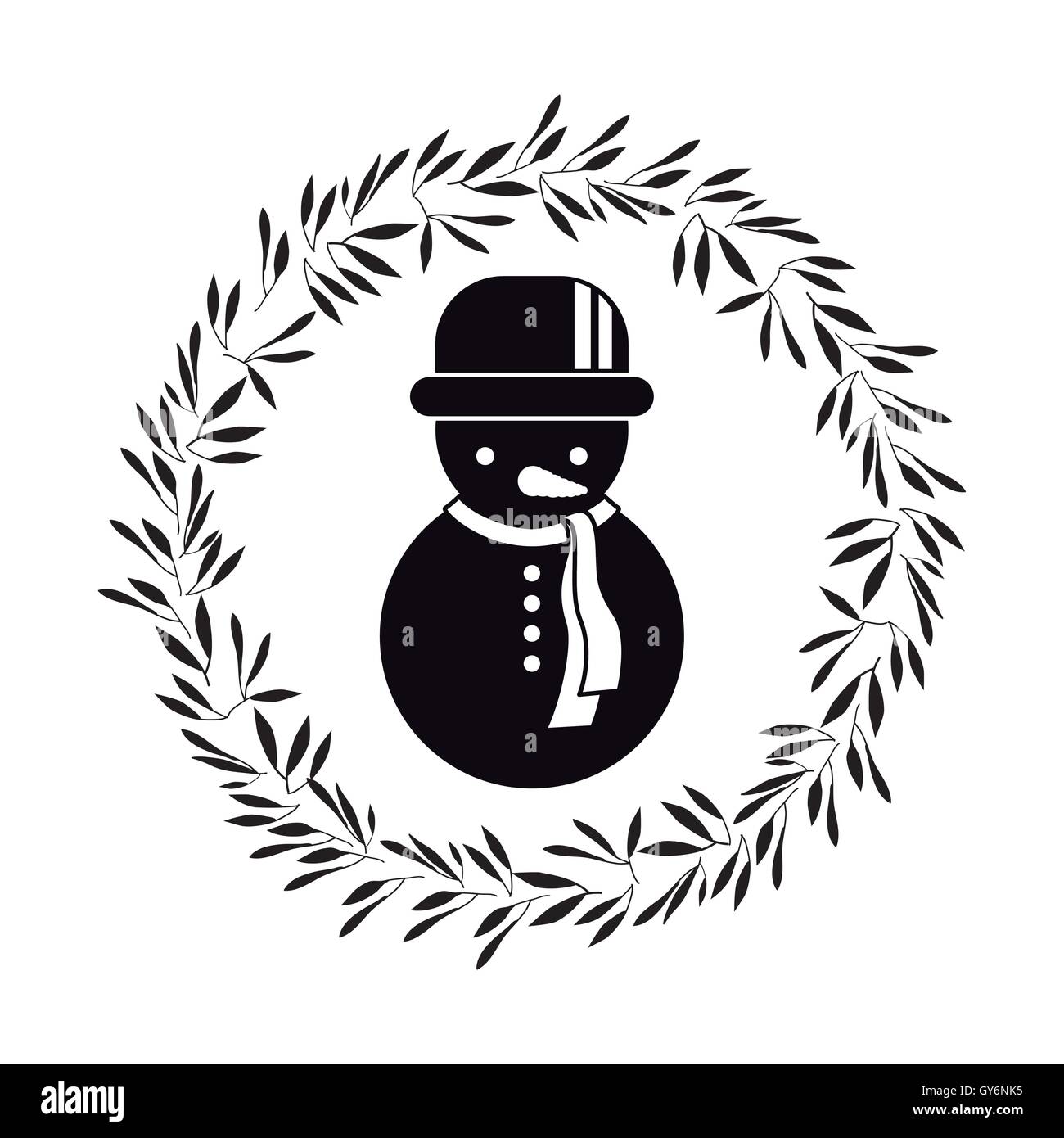 Snowman and leaves crown design Stock Vector Image & Art - Alamy