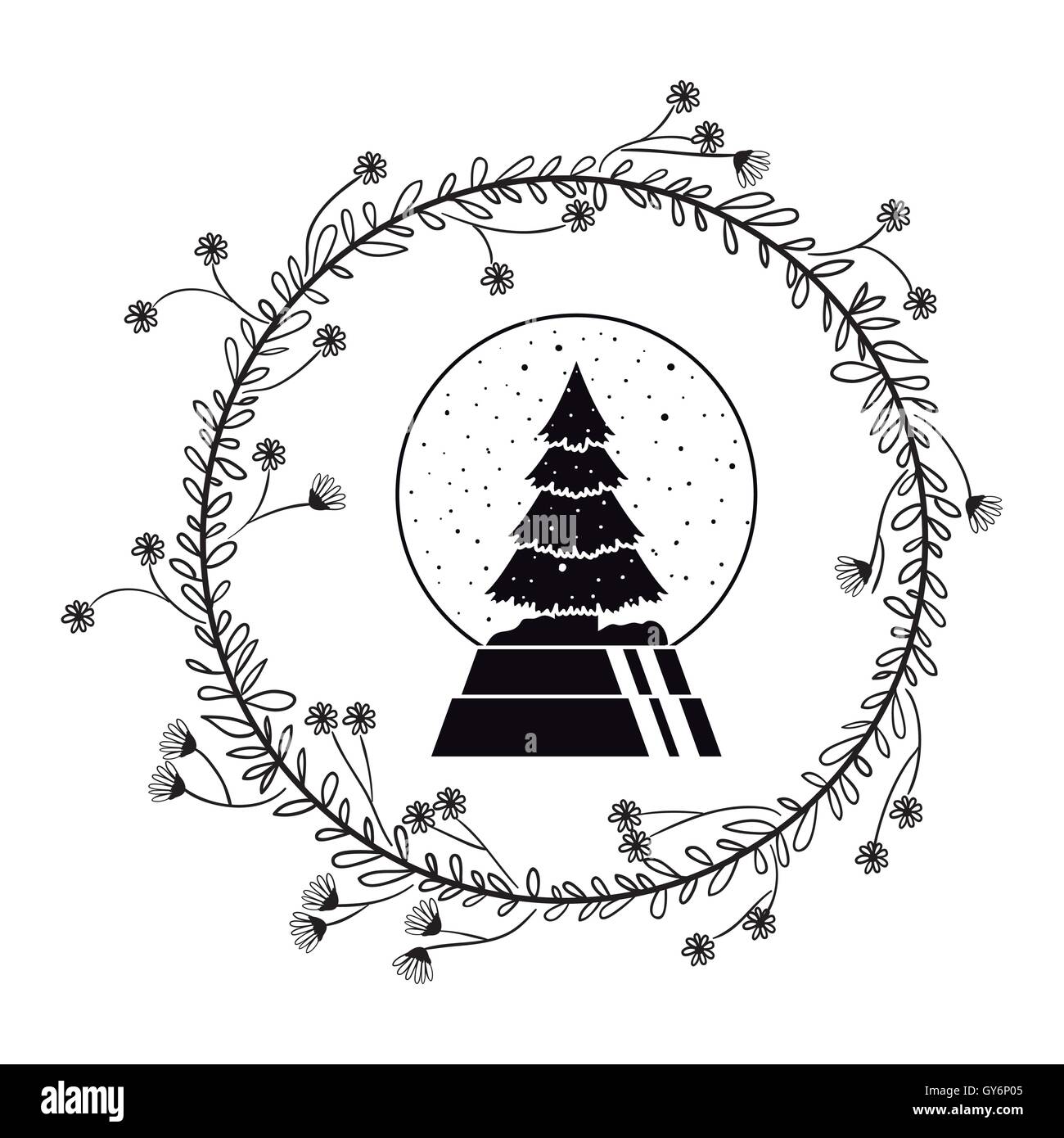 Pine tree and leaves crown design Stock Vector Image & Art - Alamy