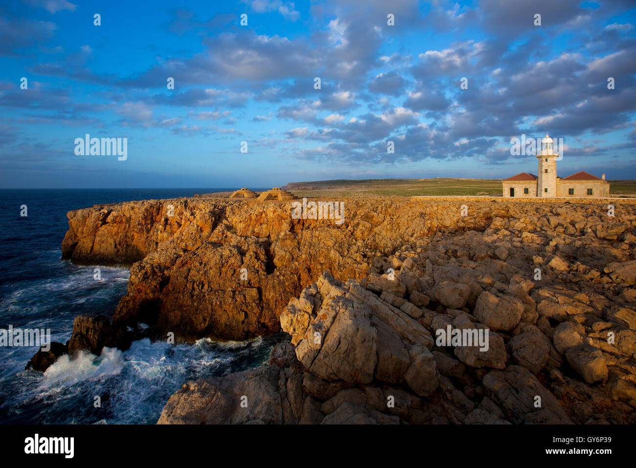 Menorca Punta Nati Faro lighthouse Balearic Islands Stock Photo - Alamy