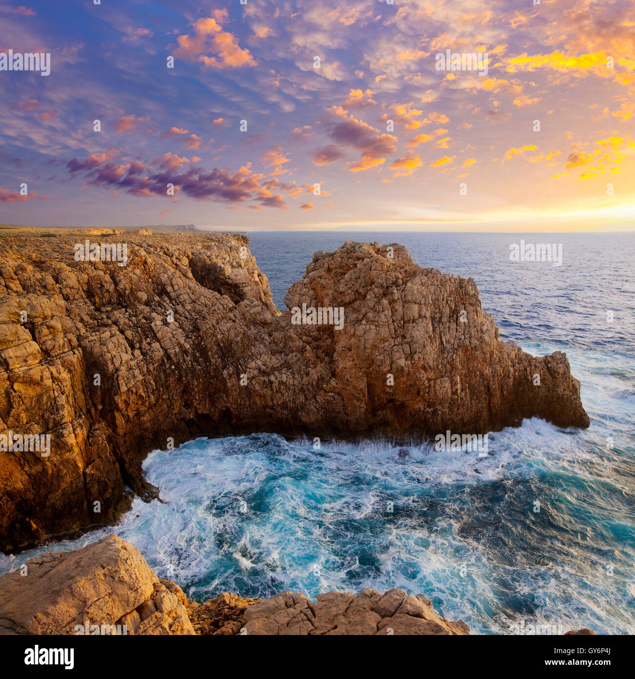 Menorca Punta Nati sunset in Balearic Islands Stock Photo - Alamy