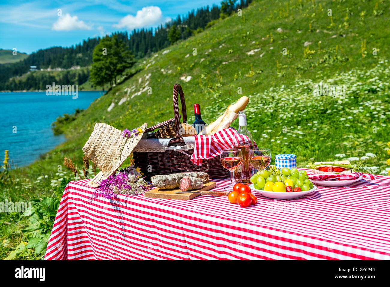 picnic on the grass Stock Photo - Alamy