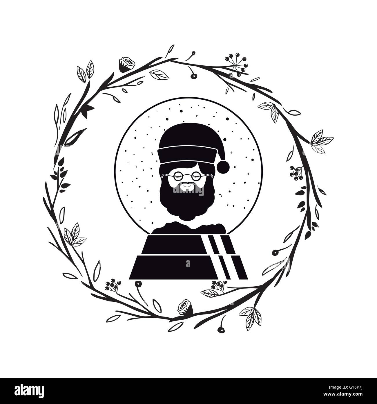 Santa and leaves crown design Stock Vector Image & Art - Alamy