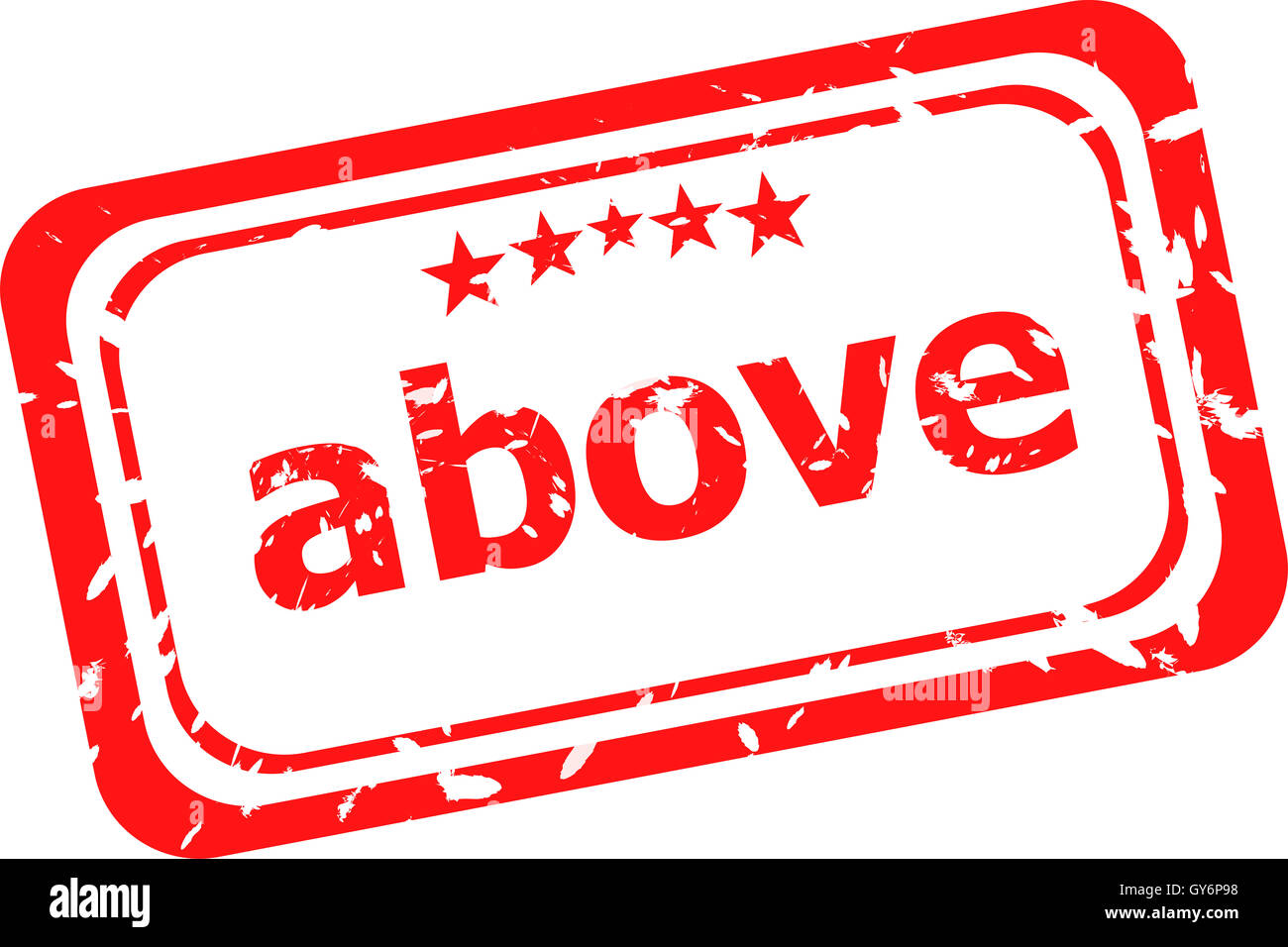 red rubber stamp with above word Stock Photo - Alamy