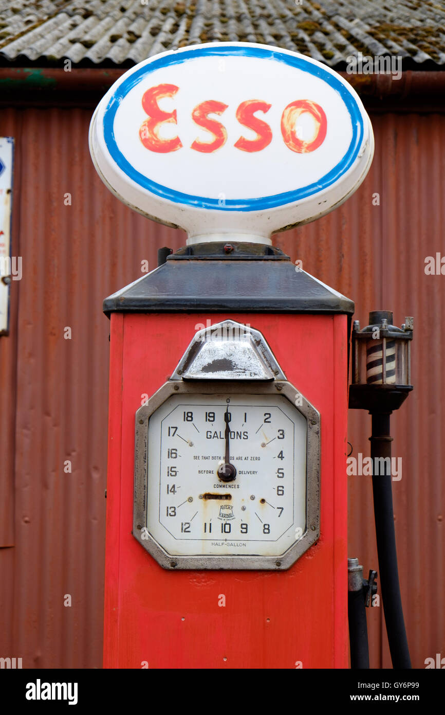 Old Esso petrol pump Stock Photo - Alamy