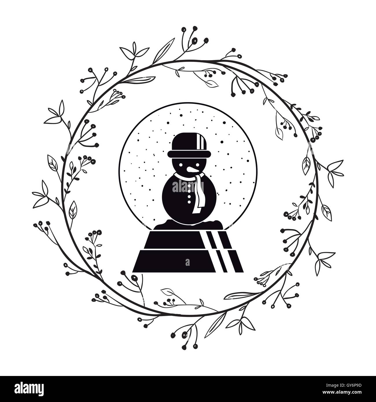 Snowman and leaves crown design Stock Vector Image & Art - Alamy