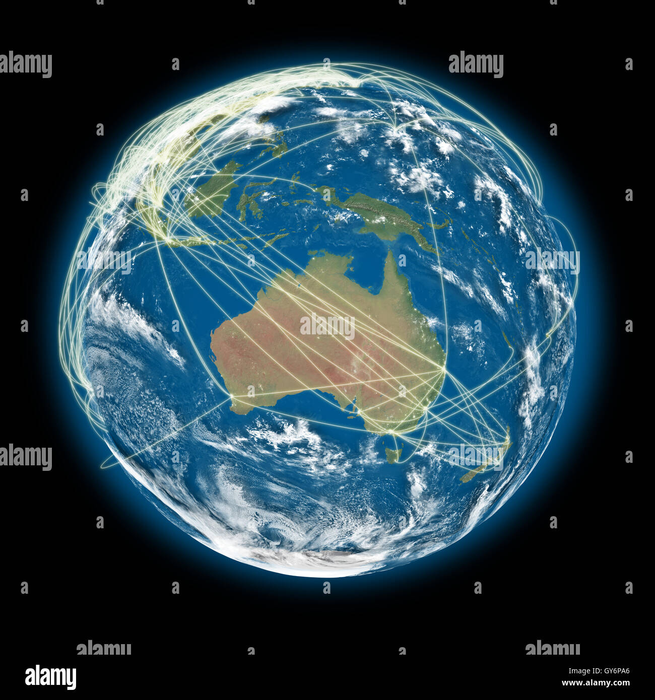 Connected world Australia view Stock Photo - Alamy
