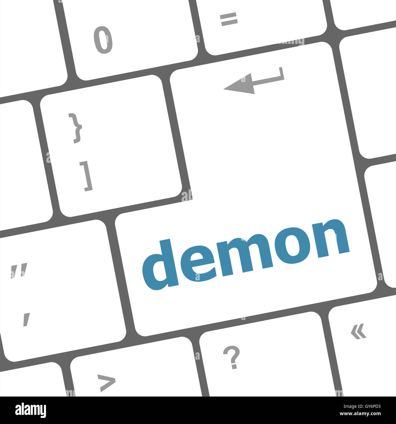 demon word on keyboard key, notebook computer button Stock Photo - Alamy