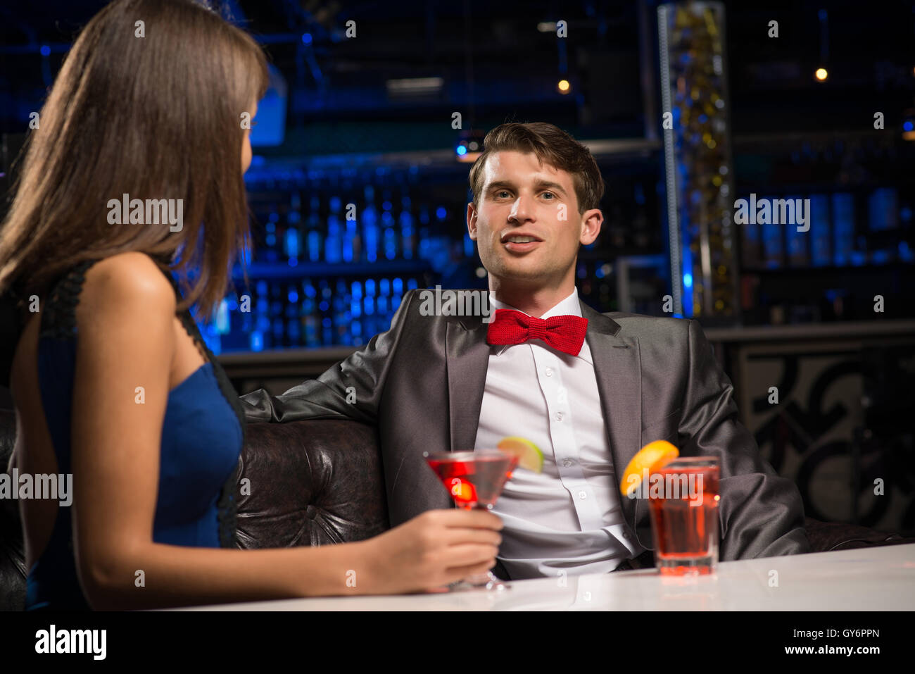 portrait of a man in a nightclub Stock Photo - Alamy