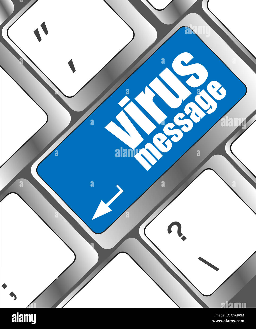 Computer keyboard with virus message key Stock Photo - Alamy