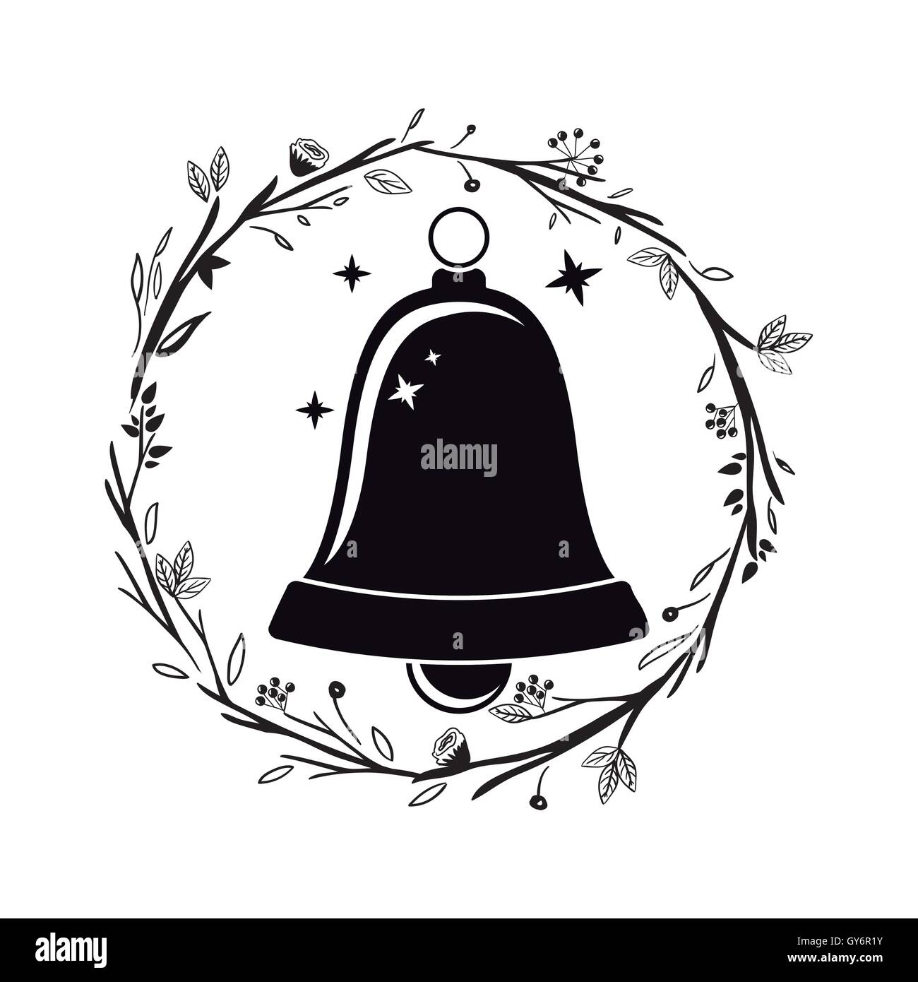 Bell and leaves crown design Stock Vector Image & Art - Alamy