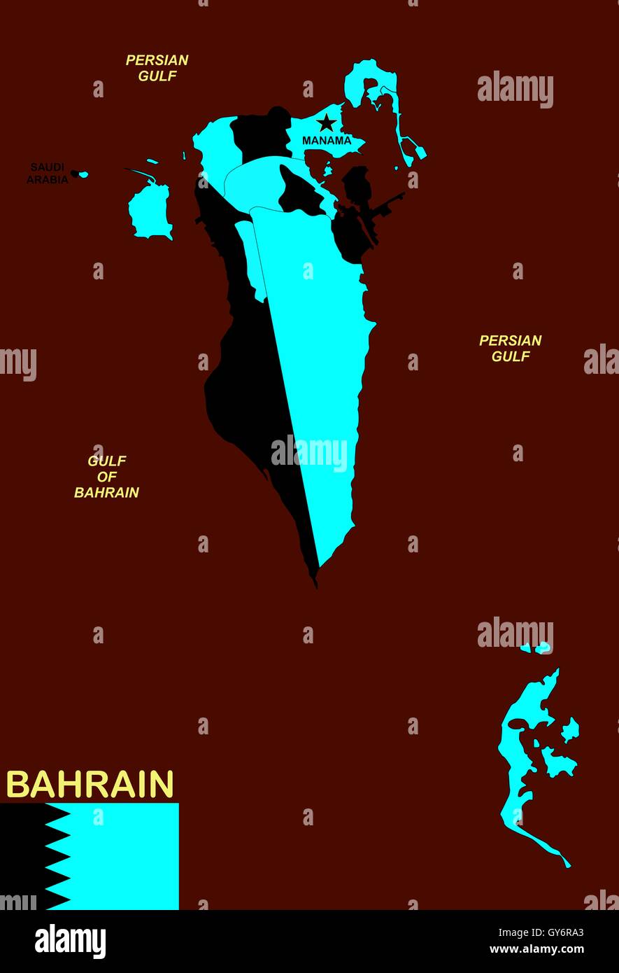Bahrain map hi-res stock photography and images - Alamy