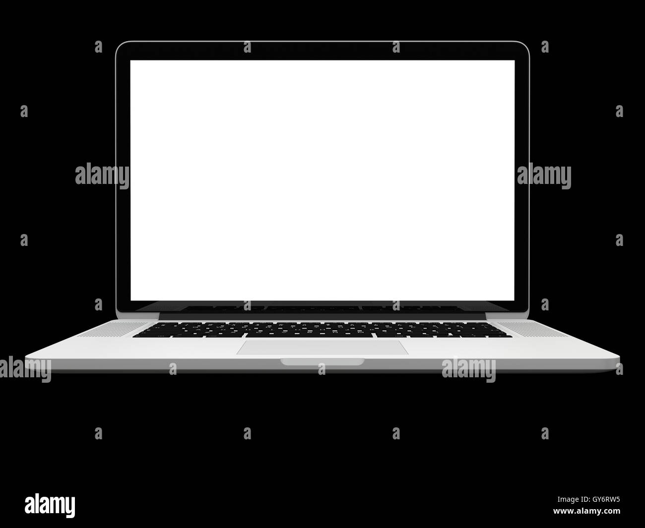 Laptop with white screen Stock Photo - Alamy