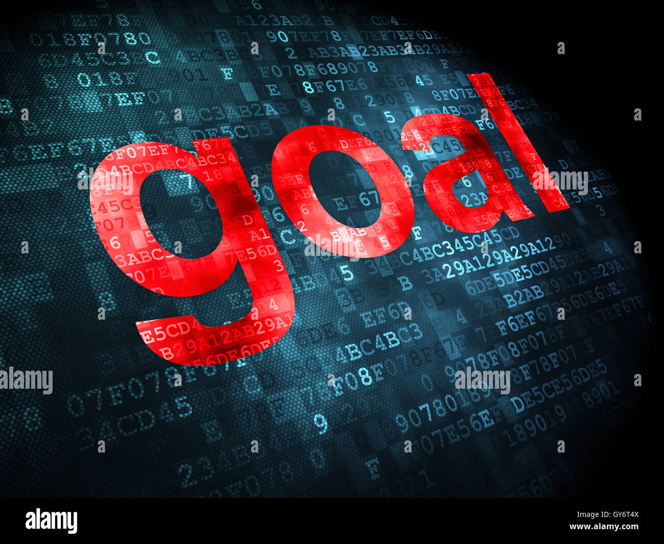 Advertising concept: Goal on digital background Stock Photo - Alamy