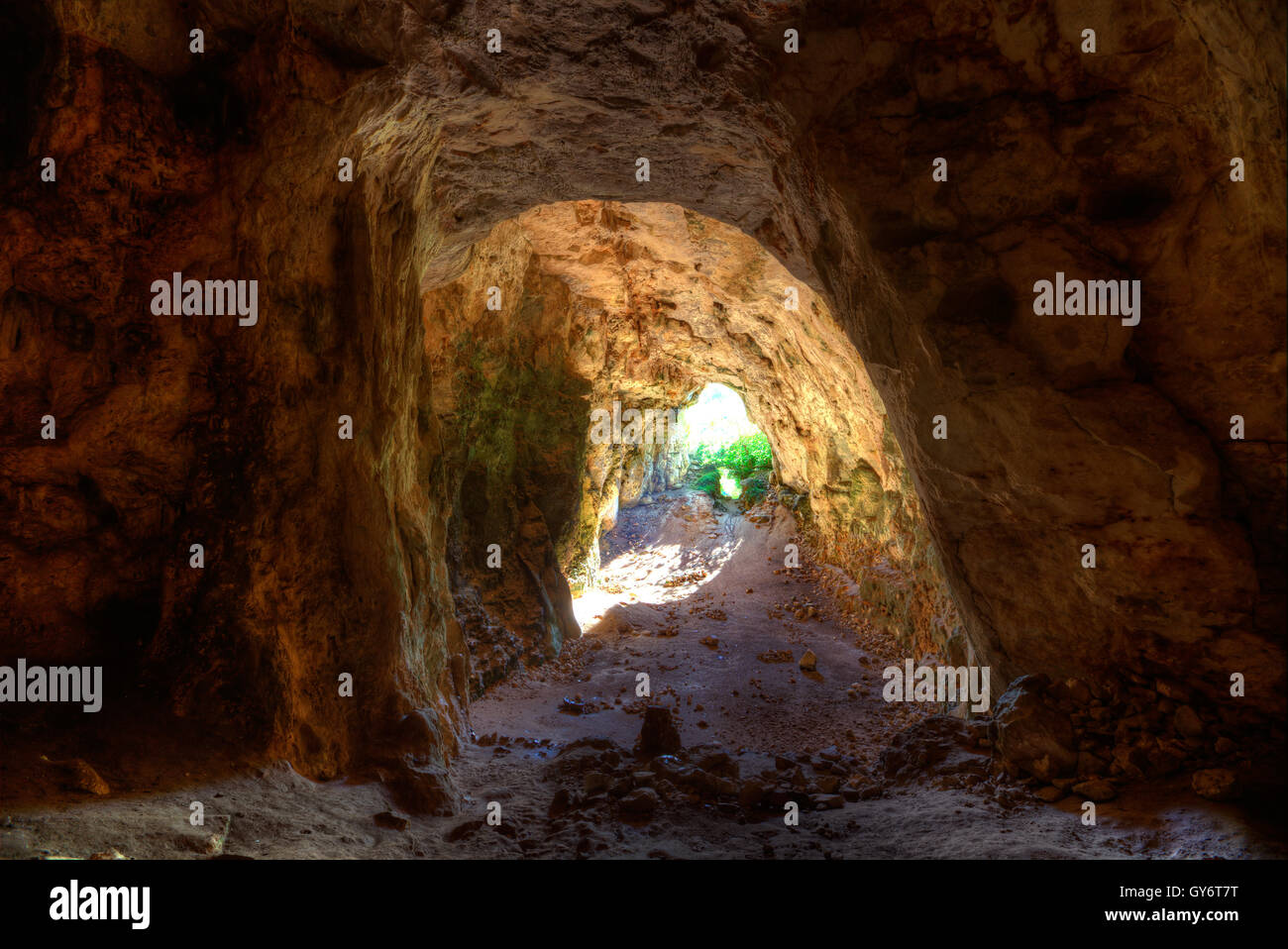 Menorca Cova dels Coloms Pigeons cave in es Mitjorn Stock Photo - Alamy