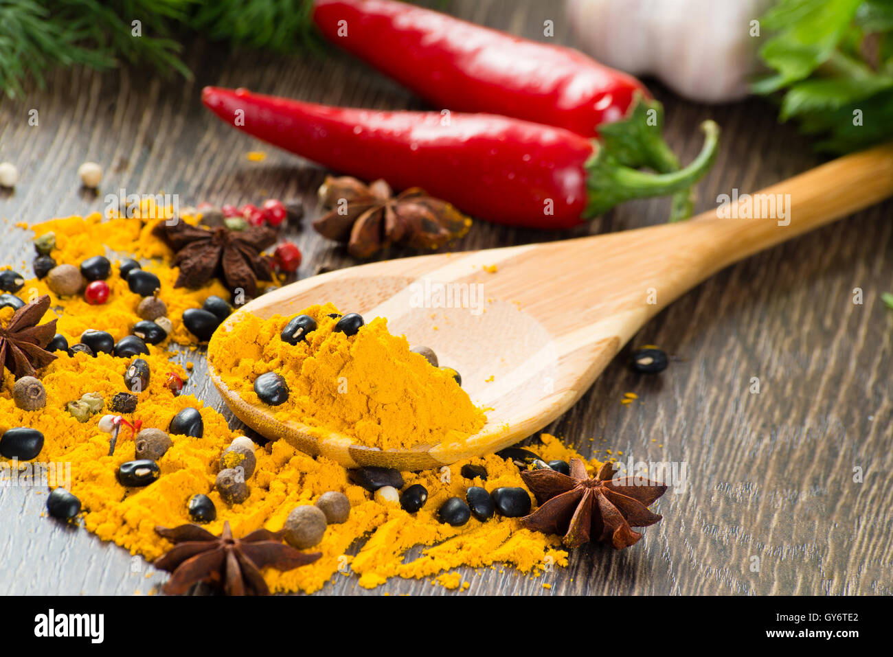 close-up of Asian spices Stock Photo - Alamy