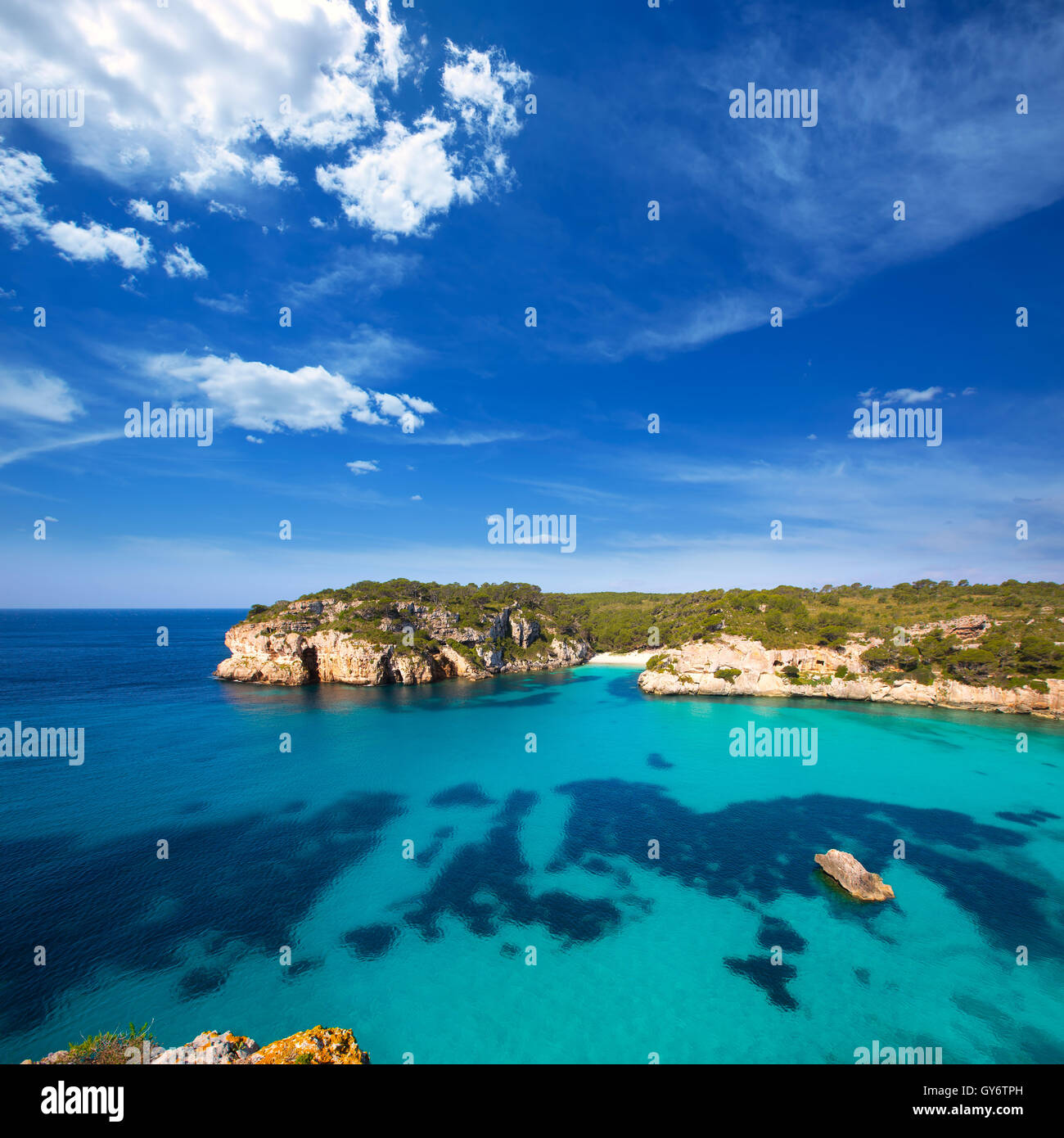 Cala Macarella Macarelleta Cituradella in Menorca Balearic Stock Photo ...