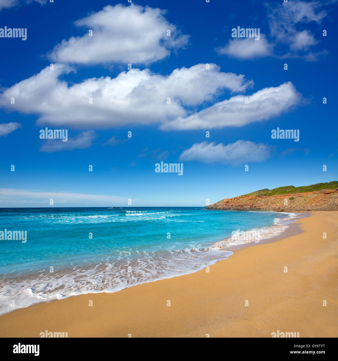 Cala Pilar beach in Menorca at Balearic Islands Stock Photo - Alamy