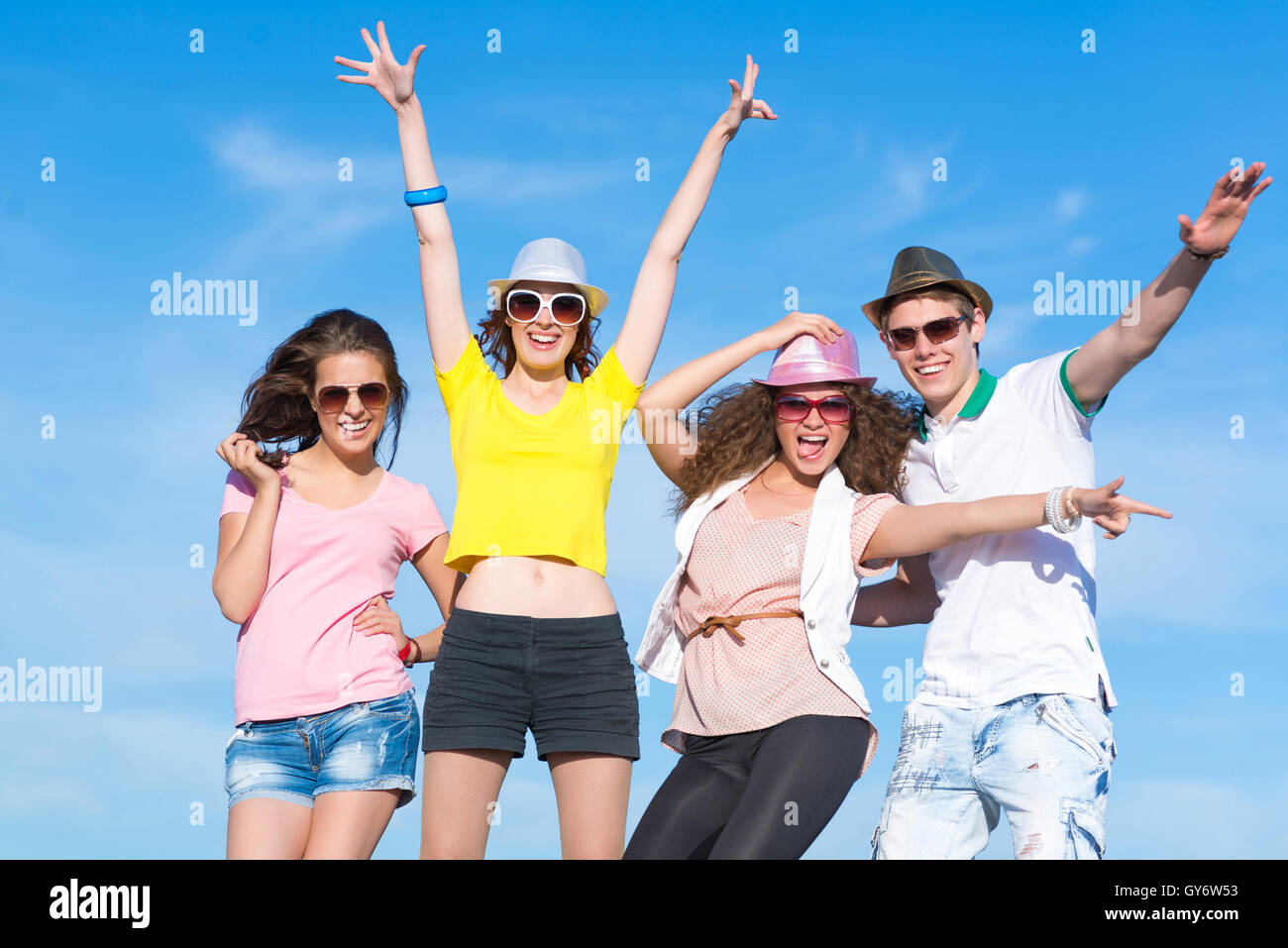 Group of young people having fun Stock Photo - Alamy