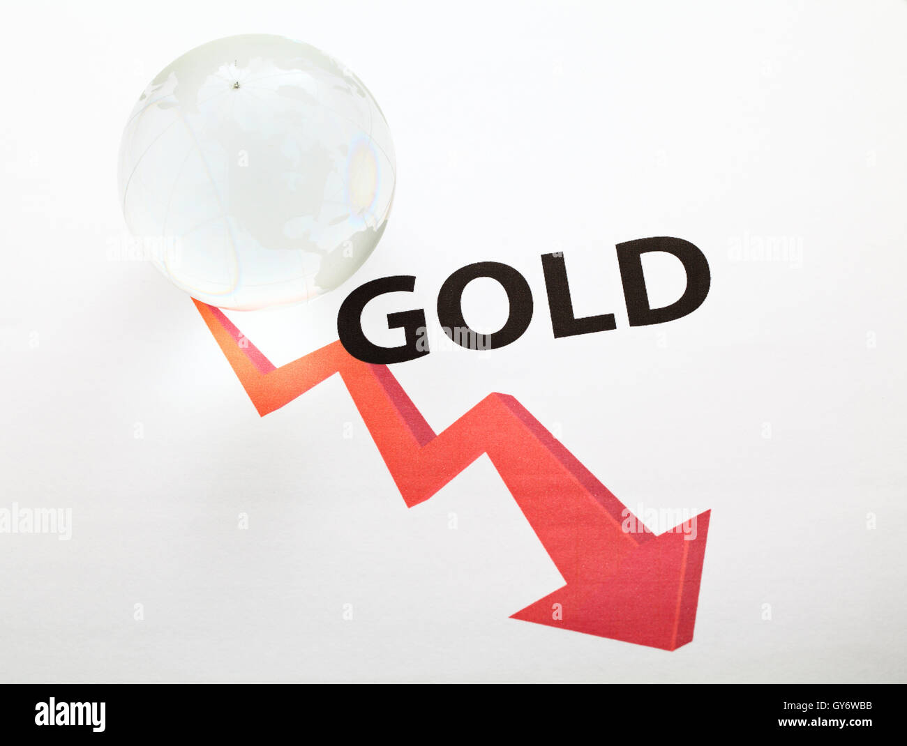 Global gold price drop concept Stock Photo - Alamy