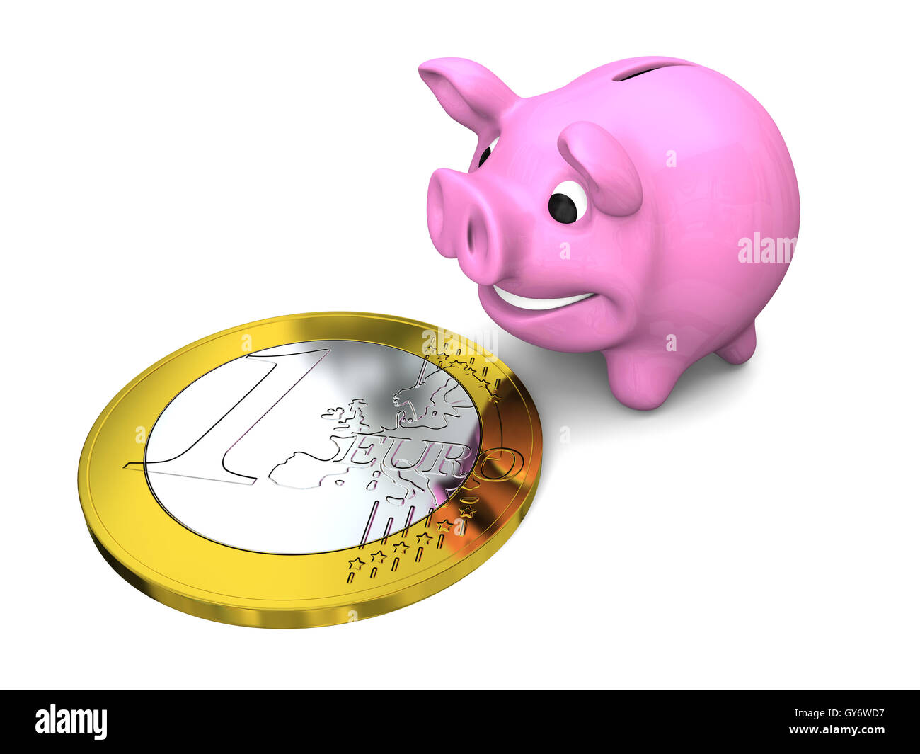 Piggy bank with Euro coin Stock Photo - Alamy