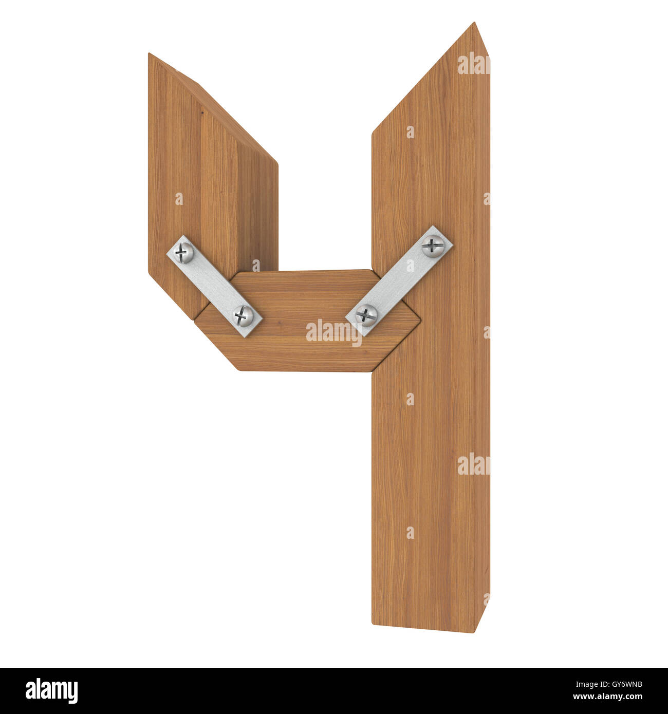 Wooden number four Stock Photo - Alamy