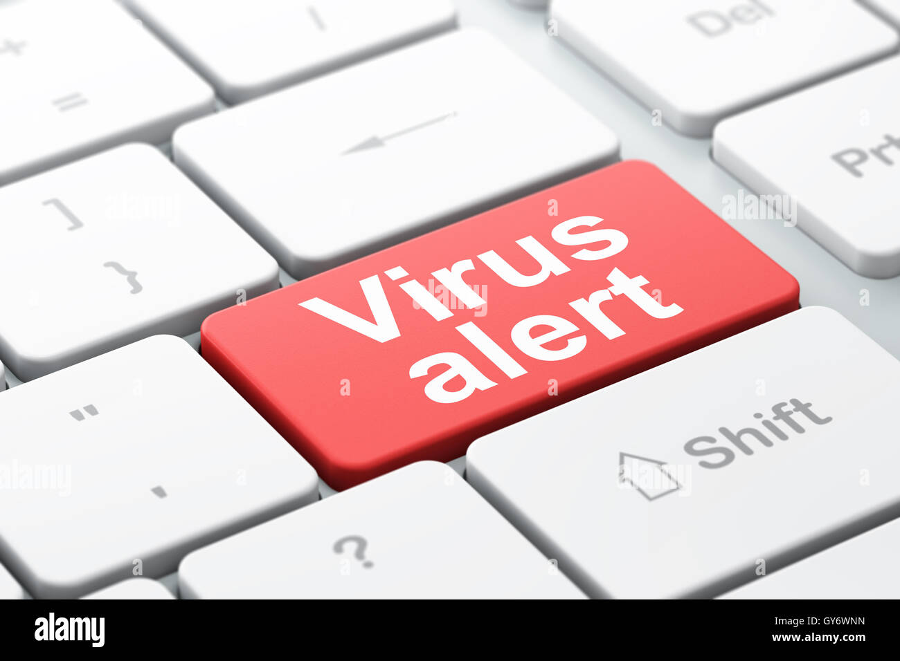 Protection concept: Virus Alert on computer keyboard background Stock ...