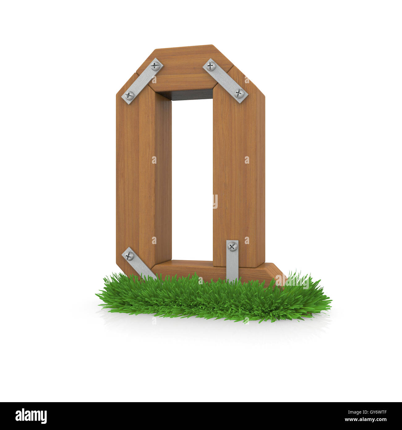 Wooden letter Q in the grass Stock Photo - Alamy