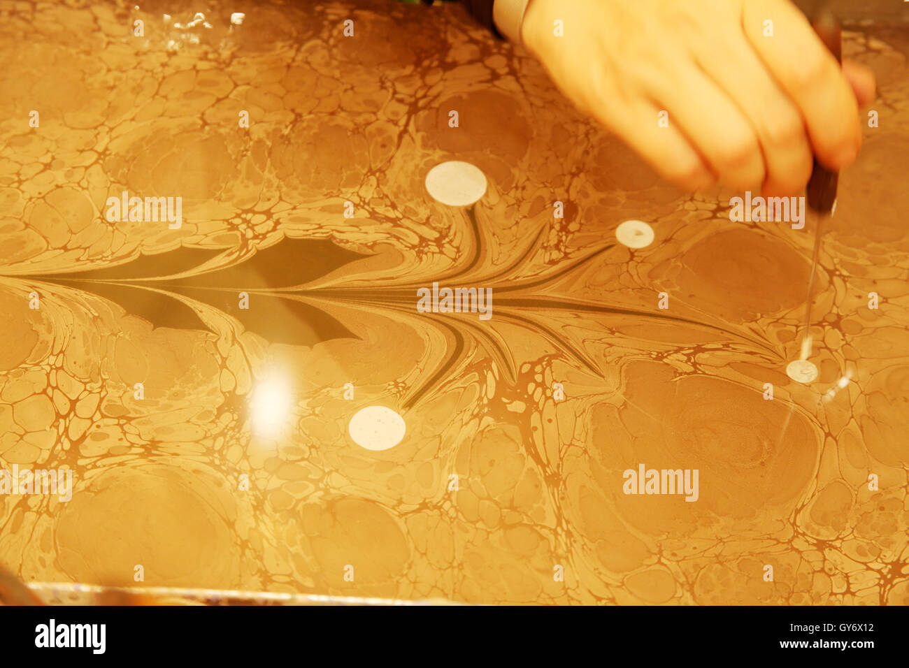 Ebru, Turkish marbling art background Stock Photo - Alamy