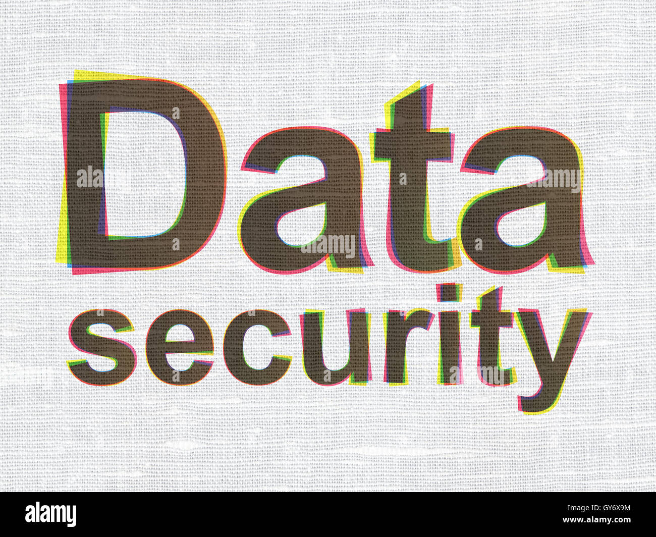 Protection concept: Data Security on fabric texture background Stock ...