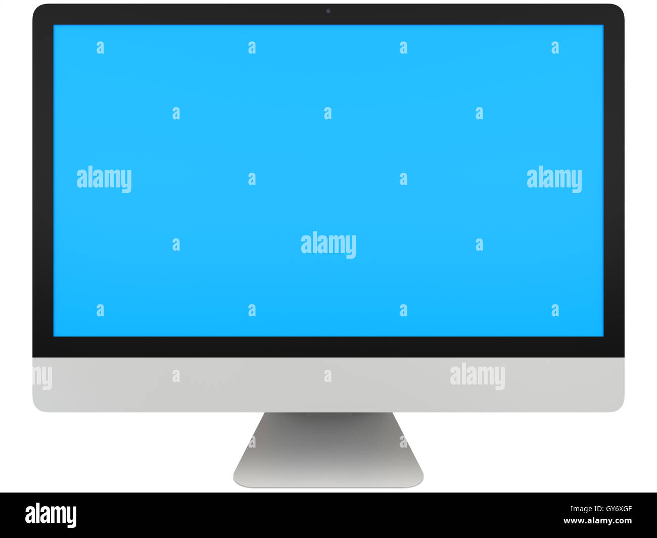 Desktop computer with blue screen Stock Photo - Alamy