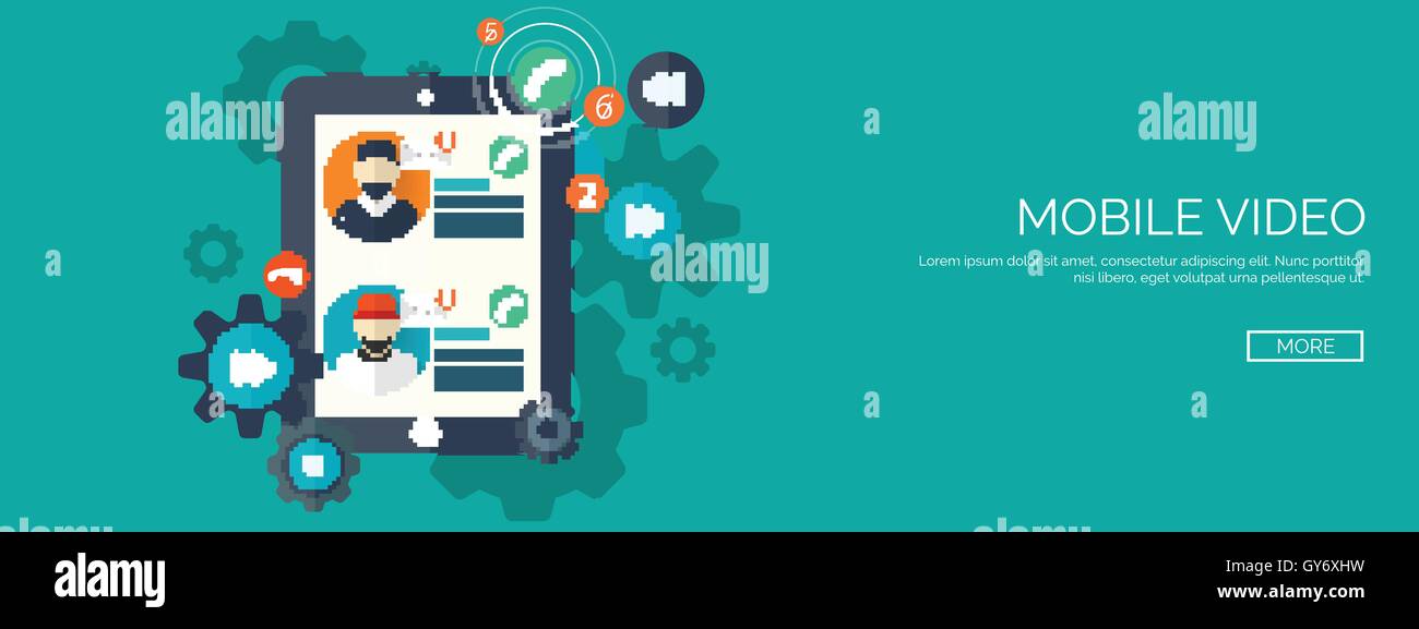 Vector illustration. Flat background. Social media, chatting. Global ...