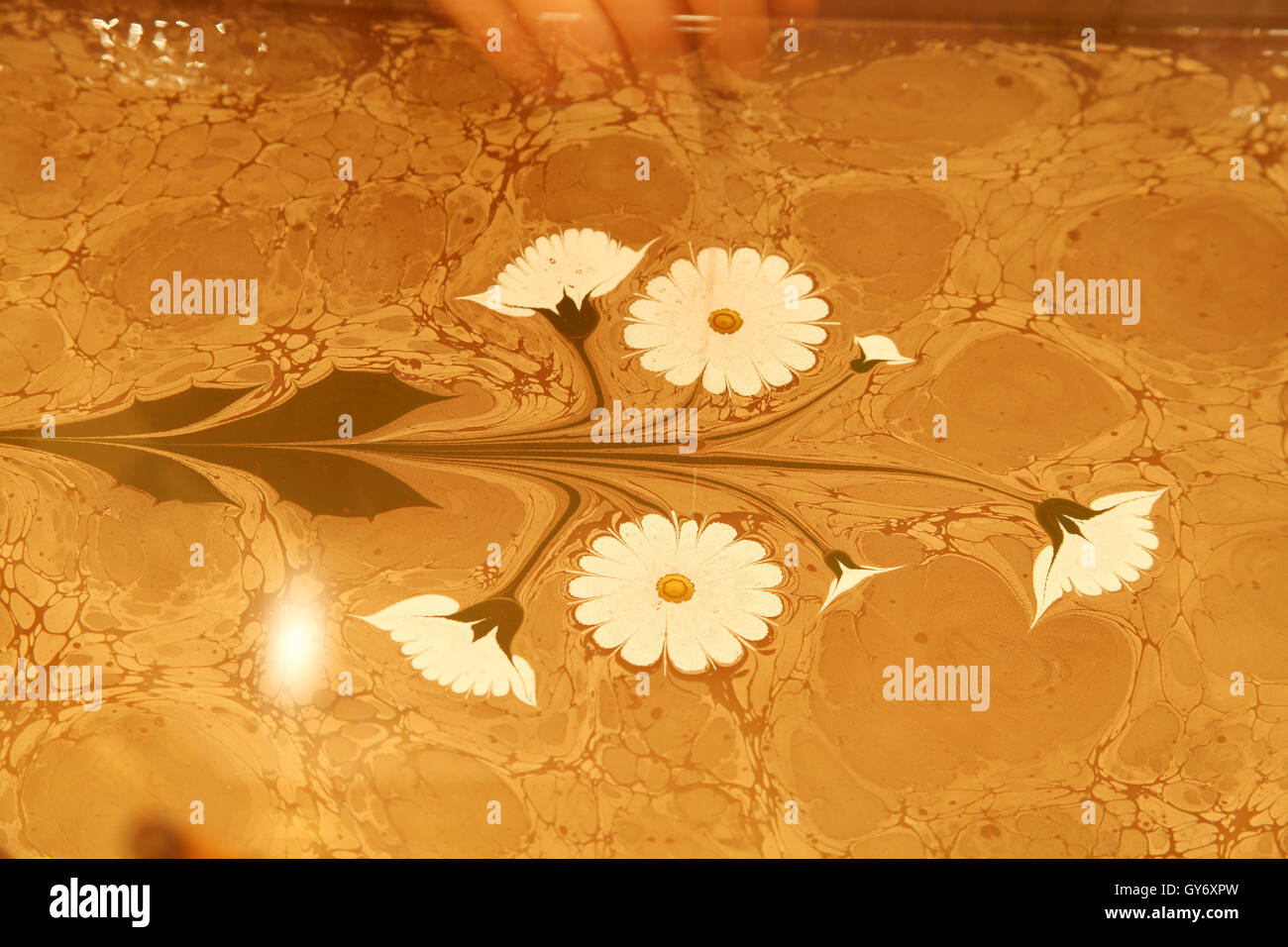 Ebru, Turkish marbling art background Stock Photo - Alamy