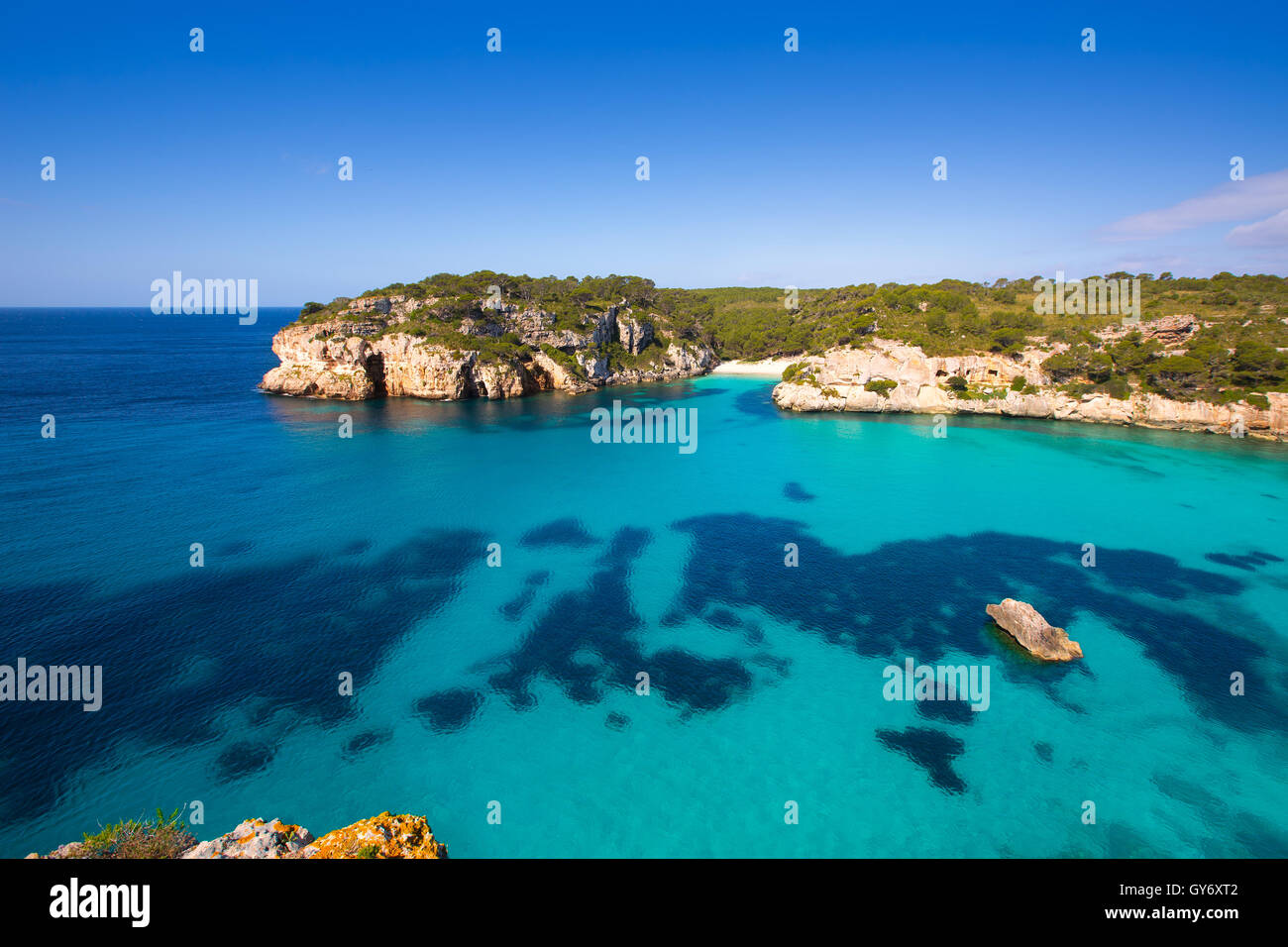 Cala Macarella Macarelleta Cituradella in Menorca Balearic Stock Photo ...