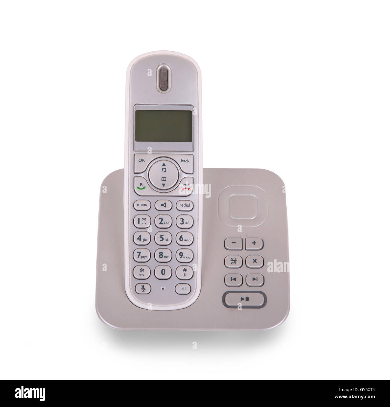 Household cordless telephone isolated Stock Photo - Alamy