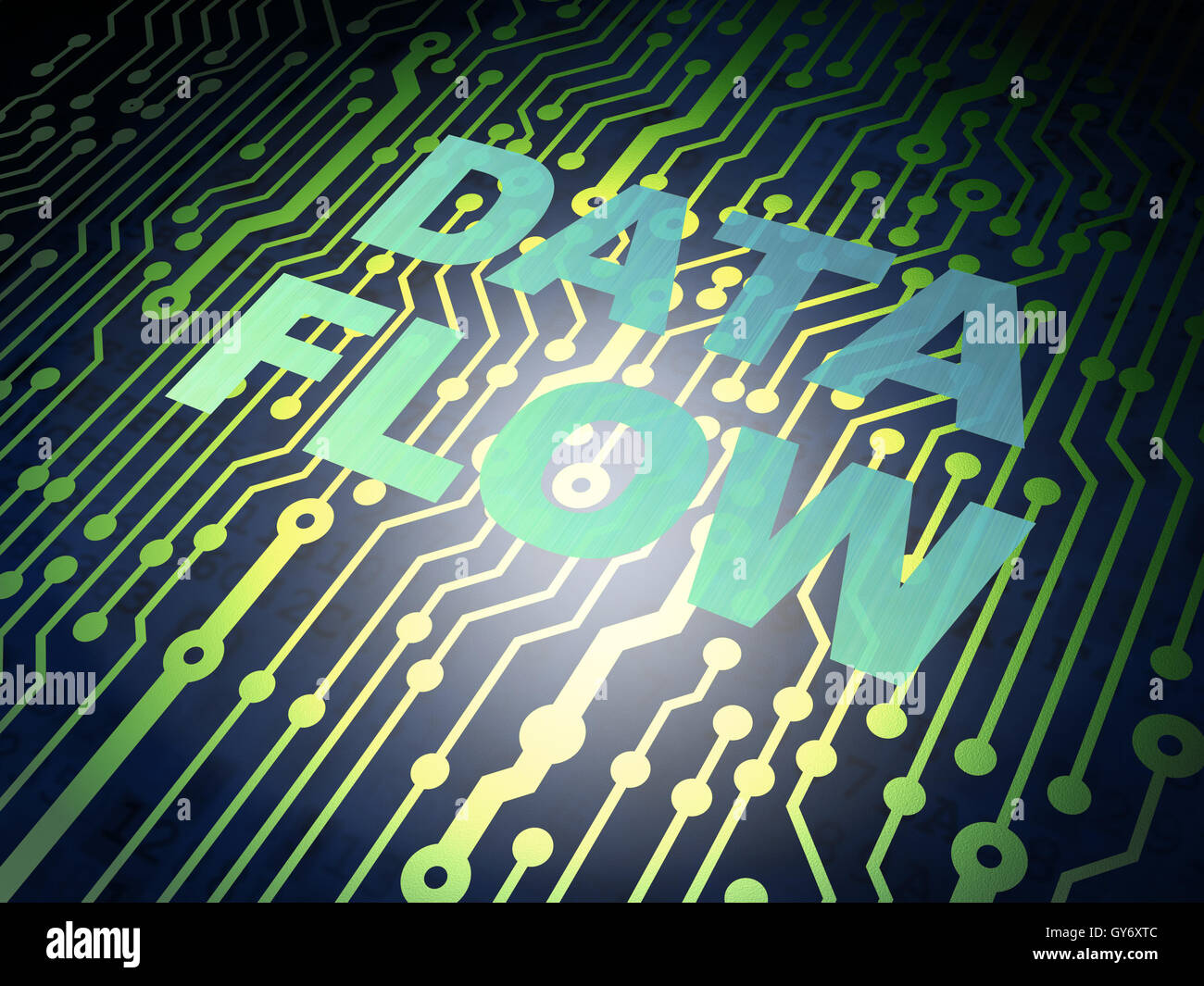 Data concept: circuit board with Data Flow Stock Photo - Alamy