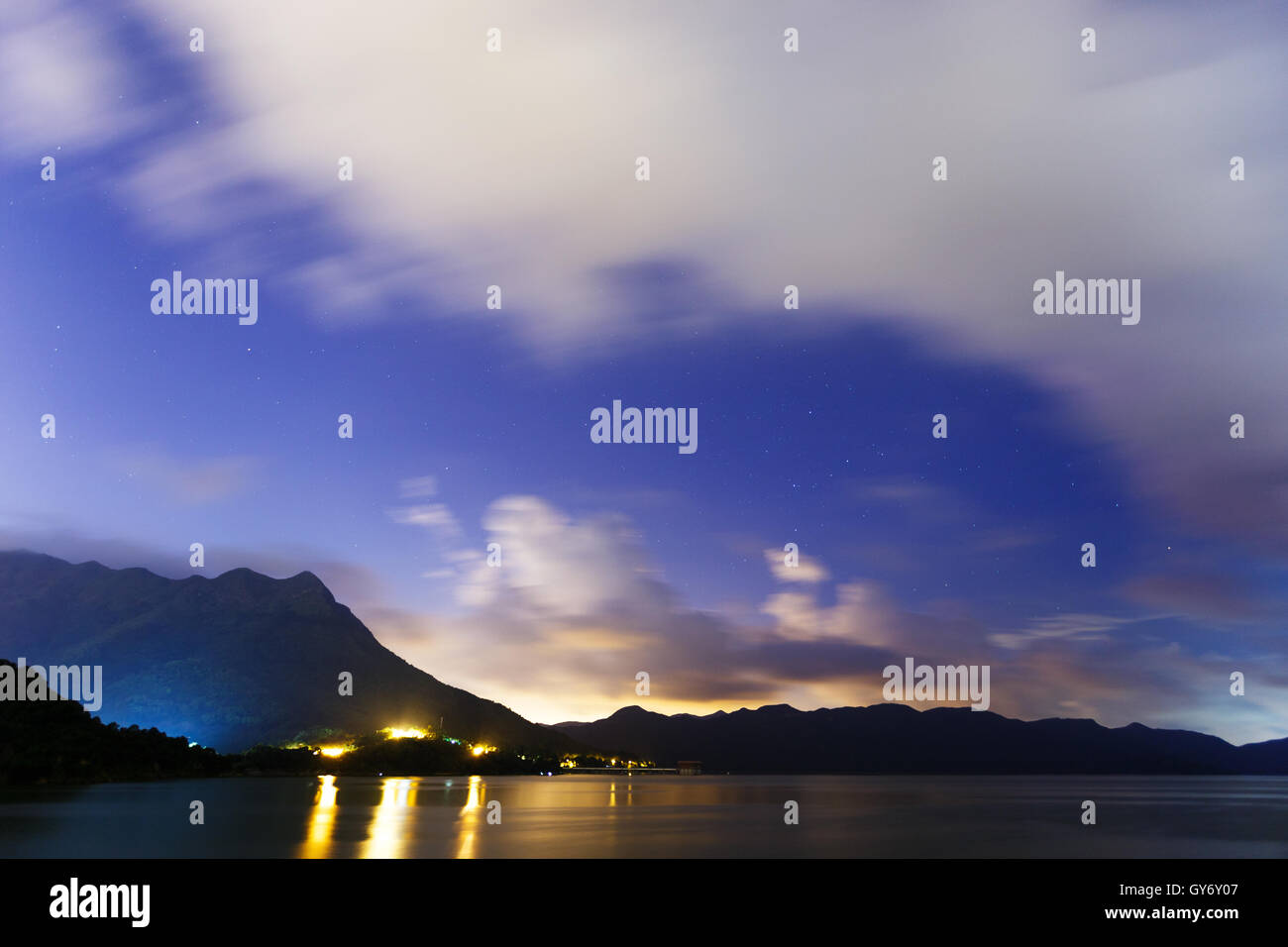 Coastline at night Stock Photo - Alamy