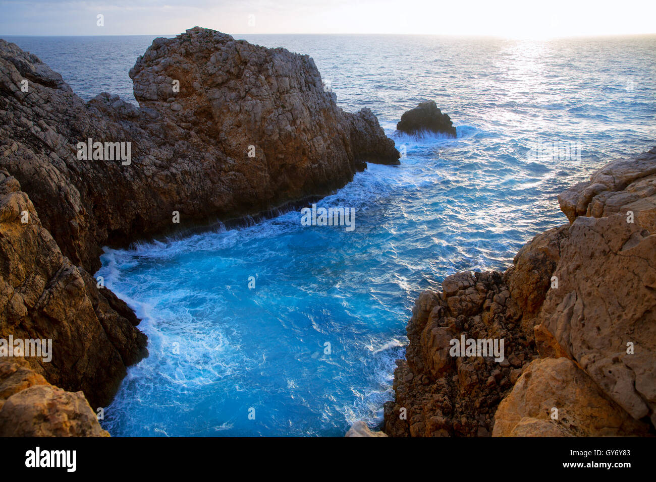 Menorca Punta Nati sunset in Balearic Islands Stock Photo - Alamy