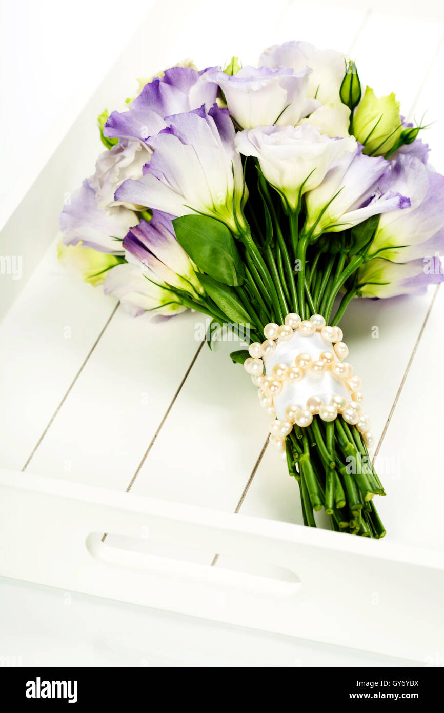 Beautiful eustoma flowers bouquet Stock Photo - Alamy