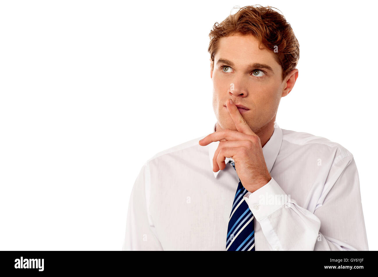 Businessman thinking something Stock Photo - Alamy