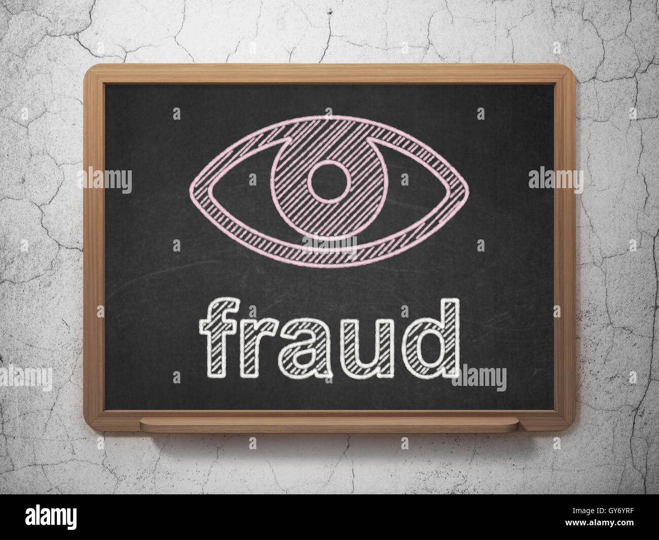 Privacy concept: Eye and Fraud on chalkboard background Stock Photo - Alamy